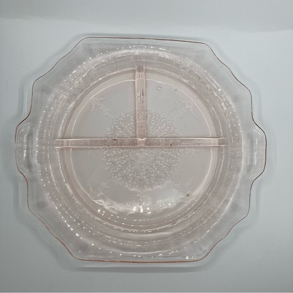 Dining | Anchor Hocking Pink Depression Glass Princess Grill Divided ...